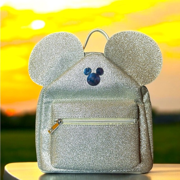 Disney | Accessories | Nwt Disneys Mickey Mouse Glam Silver Metallic ...